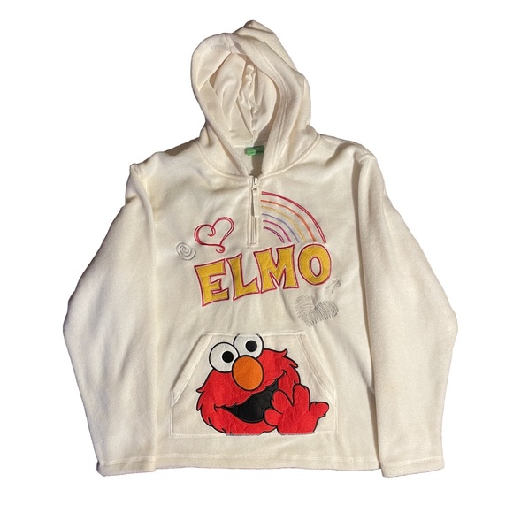 Sesame Street | Tops | Vintage White Fleece Elmo Sweater | Poshmark